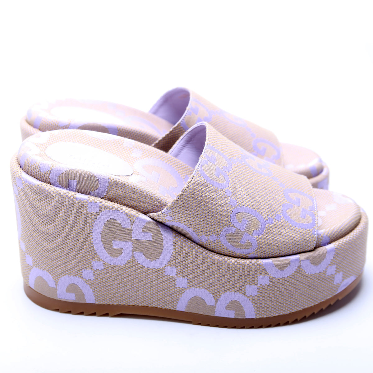 GG Jumbo Canvas Platform Wedge Slides Size 39
