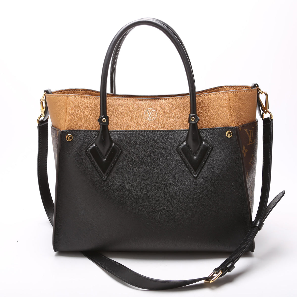 On My Side MM Calfskin/Monogram Black/Brown