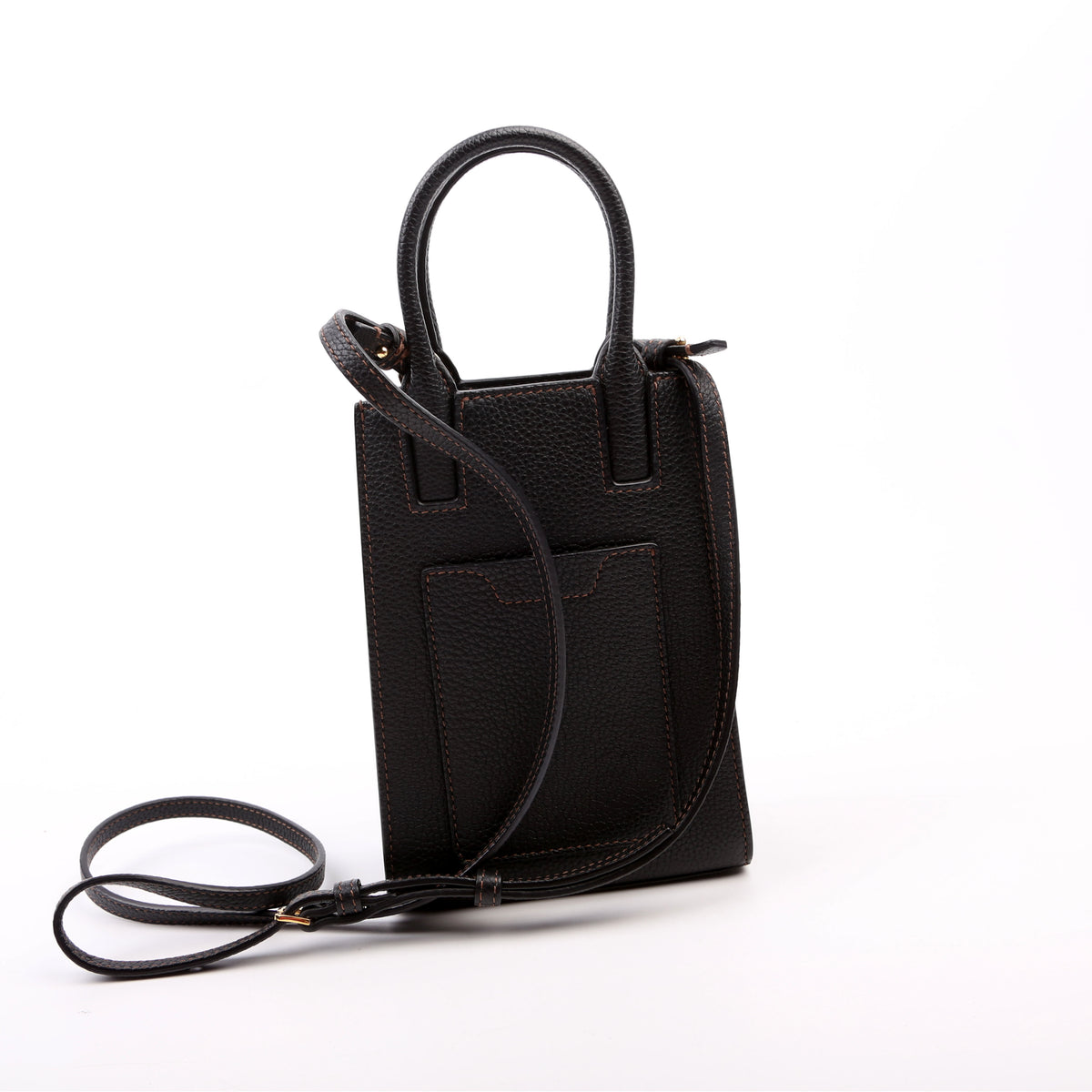 Micro Frances Phone Tote Grain Leather Black