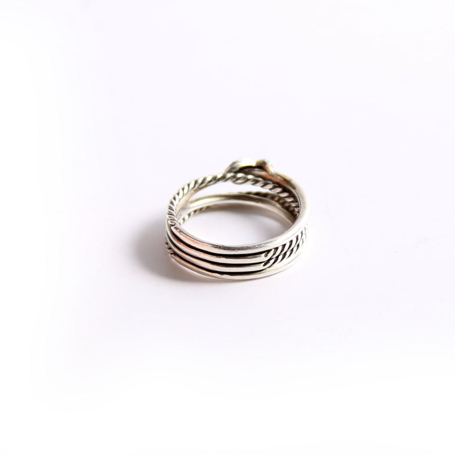X Crossover Band Ring Size 8.5 925/Pave