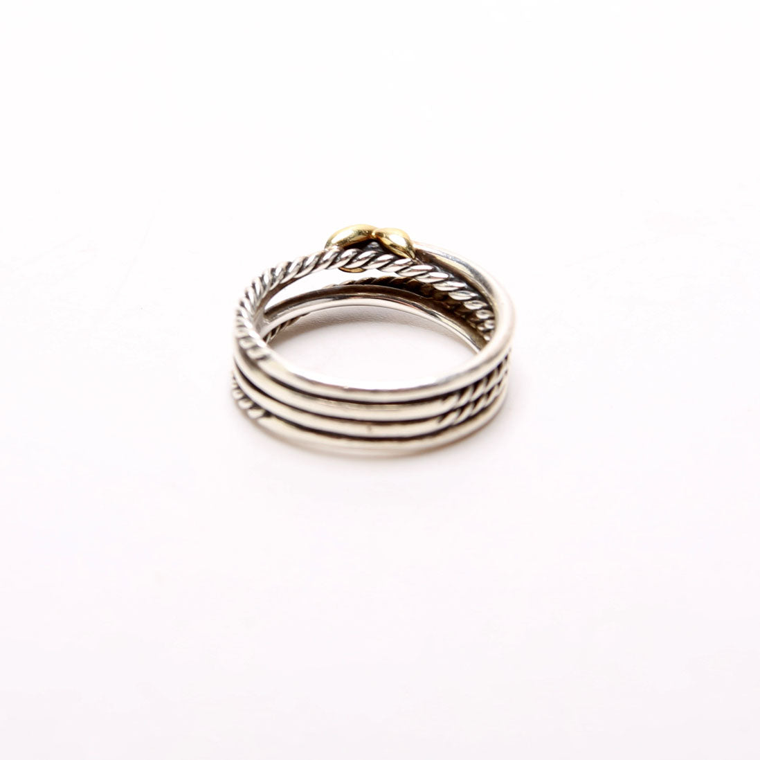 X Crossover Band Ring 925/750 Size 8 – Keeks Designer Handbags