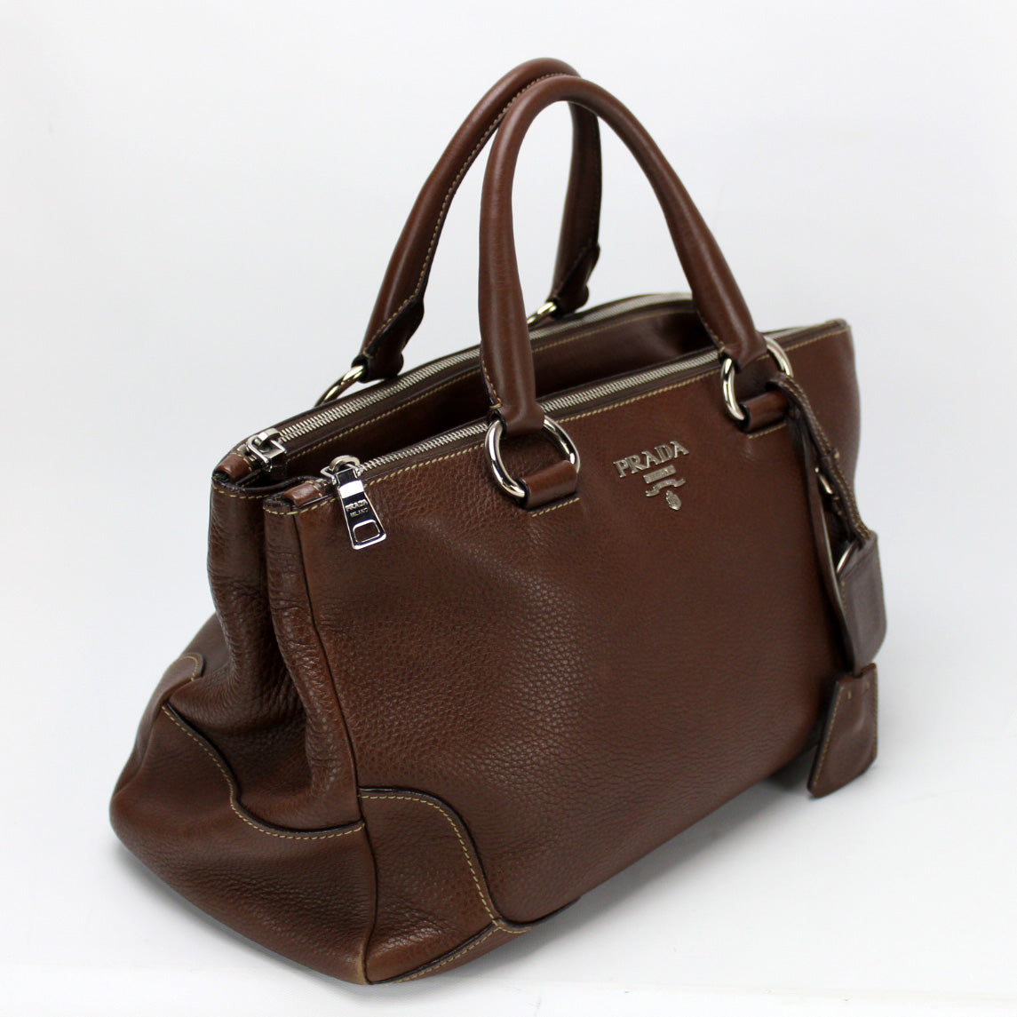 Triple Zip Leather Tote